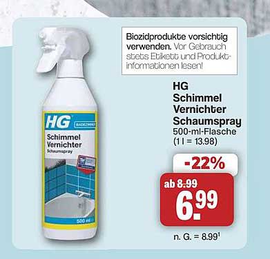 Hg Schimmel Vernichter Schaum Spray 500-Ml-Flasche Angebot bei Famila ...