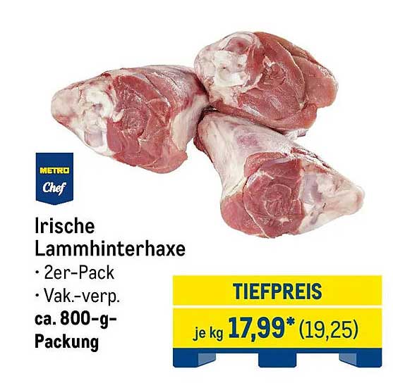 Irische Lammhinterhaxe • 2Er-Pack • Vak.-Verp. Ca. 800-G-Packung ...
