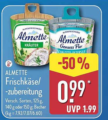 Almette Frischkäse/-Zubereitung Angebot bei Aldi Nord - ProspektGuru.de