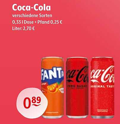 Coca-Cola Angebot bei Trink & Spare