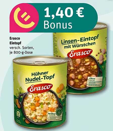 Erasco Eintopf Angebot bei REWE Center - ProspektGuru.de