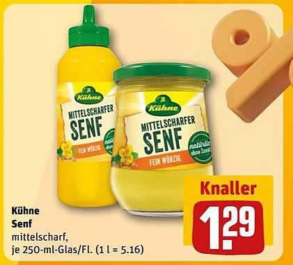 Kühne Senf Mittelscharf Angebot bei REWE Center - ProspektGuru.de