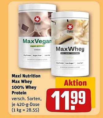 Maxi Nutrition Max Whey 100% Whey Protein Angebot bei REWE Center