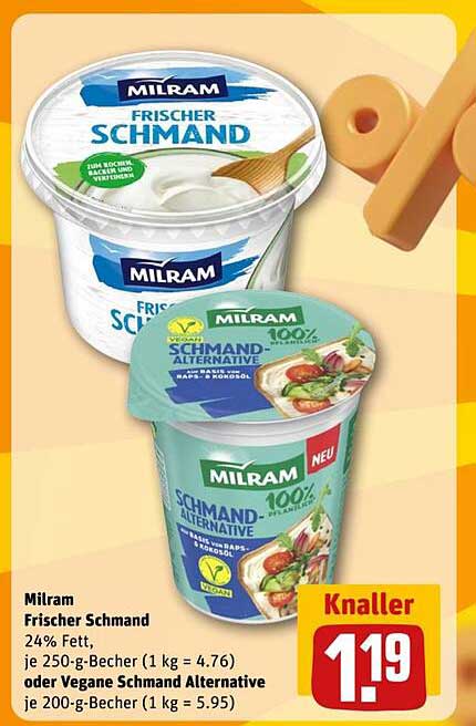 Milram Frischer Schmand Oder Vegane Schmand Alternative Angebot bei ...