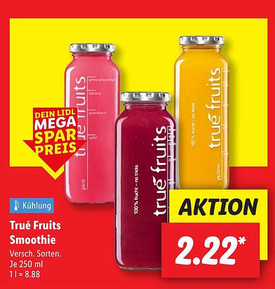 Trué Fruits Smoothie Angebot bei Lidl - ProspektGuru.de