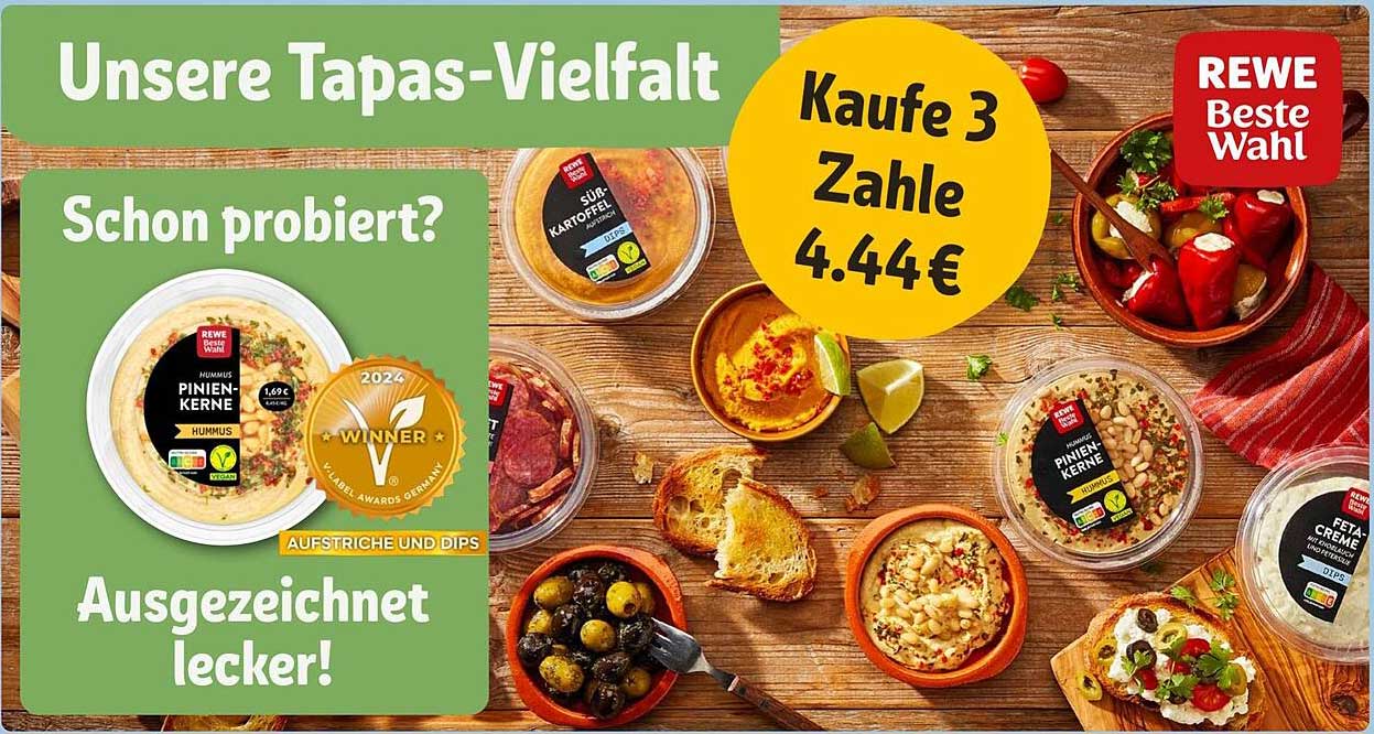 Unsere Tapas-Vielfalt Angebot bei REWE Center