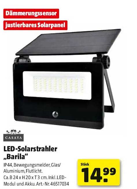 Led-Solarstrahler „Barila“ Angebot bei Hagebau - ProspektGuru.de