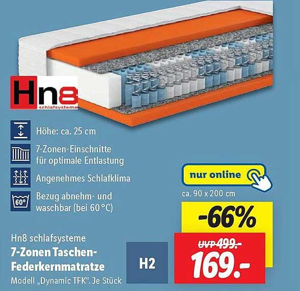 Hn8 7 Zonen Taschenfederkernmatratze Dynamic Tfk