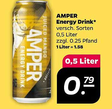Amper Energy Drink 0,5 Liter - Verschiedene Sorten Angebot bei NETTO