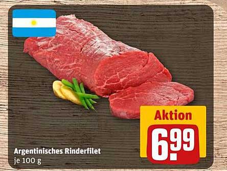 Argentinisches Rinderfilet Je 100 G Angebot bei REWE Center