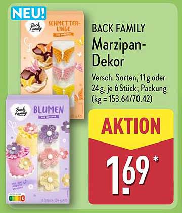 Back Family Marzipan-Dekor Angebot bei Aldi Nord - ProspektGuru.de