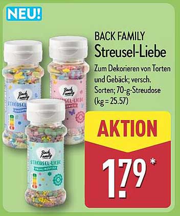 Back Family Streusel-Liebe Angebot bei Aldi Nord - ProspektGuru.de
