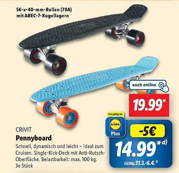 Crivit Pennyboard Angebot bei Lidl - ProspektGuru.de