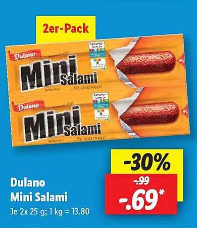 Dulano Mini Salami 2Er-Pack Angebot bei Lidl