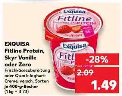 Exquisa Fitline Protein, Skyr Vanille Oder Zero - Frischkäsezubereitung ...