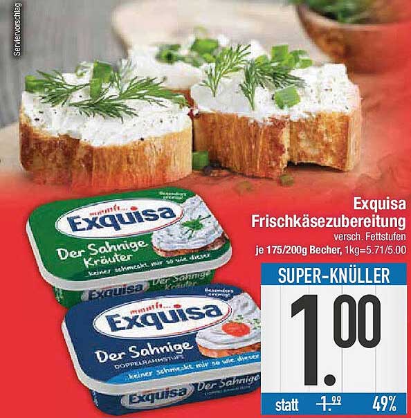 Exquisa Frischkäsezubereitung Verschiedene Fettstufen Angebot bei E ...
