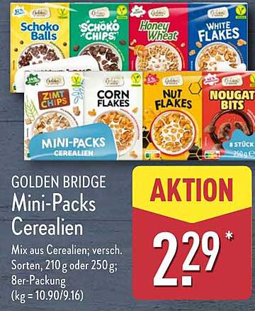Golden Bridge Mini-Packs Cerealien Angebot bei Aldi Nord - ProspektGuru.de