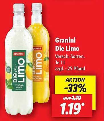 Granini Die Limo – Verschiedene Sorten, Je 1 L Angebot bei Lidl