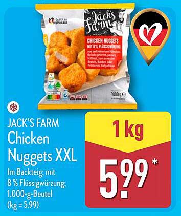 Jack's Farm Chicken Nuggets Xxl Angebot bei Aldi Nord