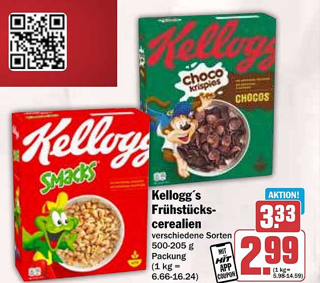 Kellogg´s Frühstücks-Cerealien - Verschiedene Sorten Angebot bei Hit