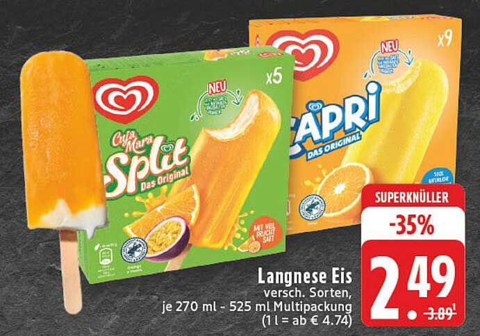 Langnese Eis - Verschiedene Sorten (270 Ml - 525 Ml Multipack) Angebot ...
