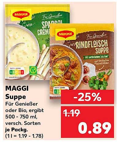 Maggi Suppe - Für Genießer Oder Bio Angebot bei Kaufland - ProspektGuru.de