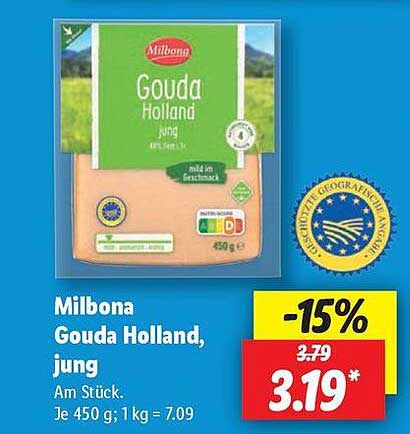 Milbona Gouda Holland, Jung Angebot bei Lidl