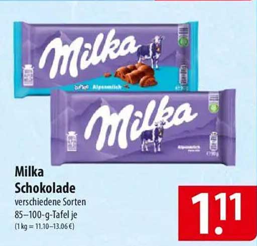 Milka Schokolade Verschiedene Sorten 85–100-G-Tafel Je Angebot bei ...