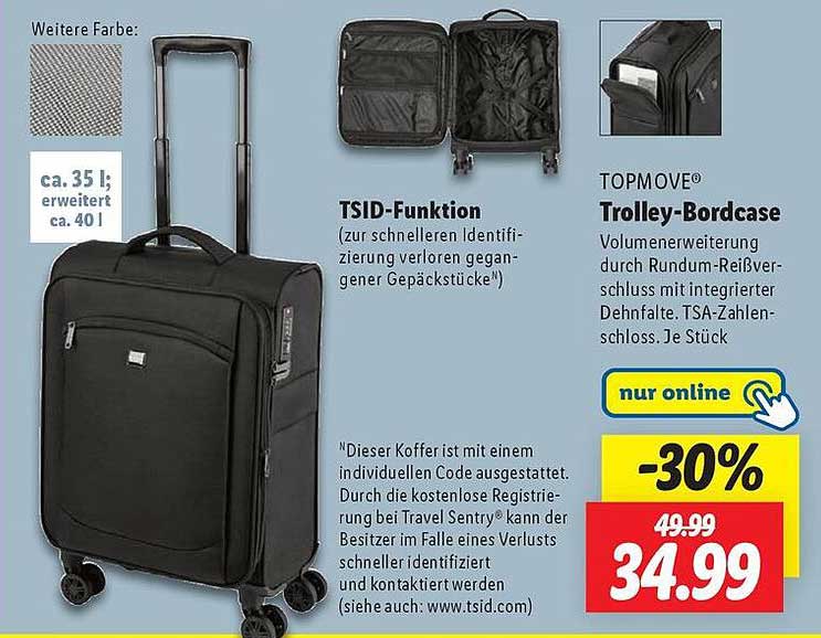 Topmove® Trolley-Bordcase Angebot bei Lidl