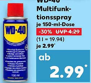Wd-40 Multifunktionsspray Je 150-Ml-Dose Angebot bei Kaufland ...