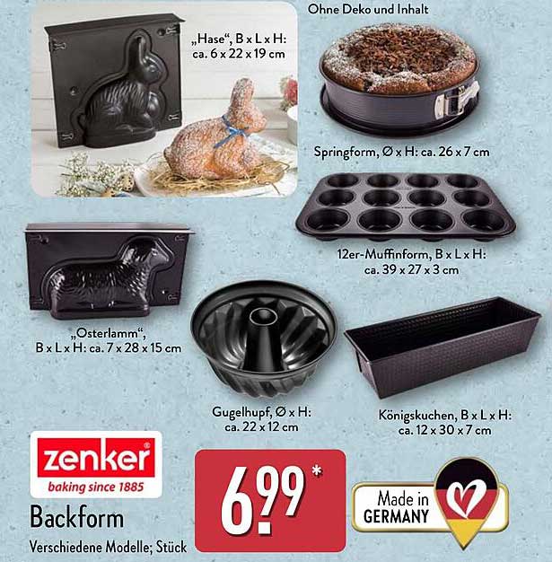 Zenker Backform – Verschiedene Modelle, Stück Angebot bei Aldi Nord