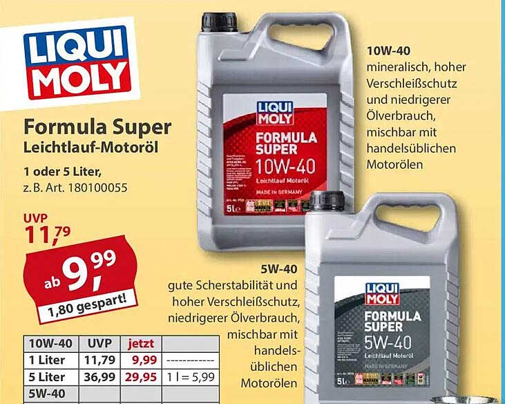 Verwunderlich Motorl 10w40 Angebot Ebenbild