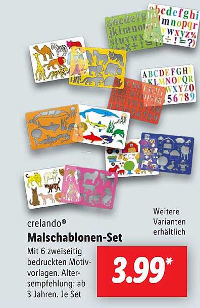 Crelando® Malvorlagen-Set Angebot bei Lidl