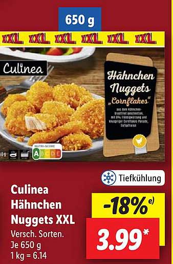 Culinea Hähnchen Nuggets Xxl Angebot bei Lidl