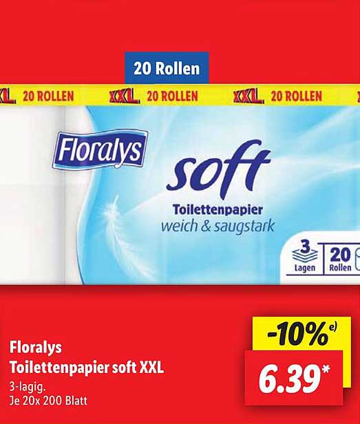 Floralys Toilettenpapier Soft Xxl Angebot bei Lidl