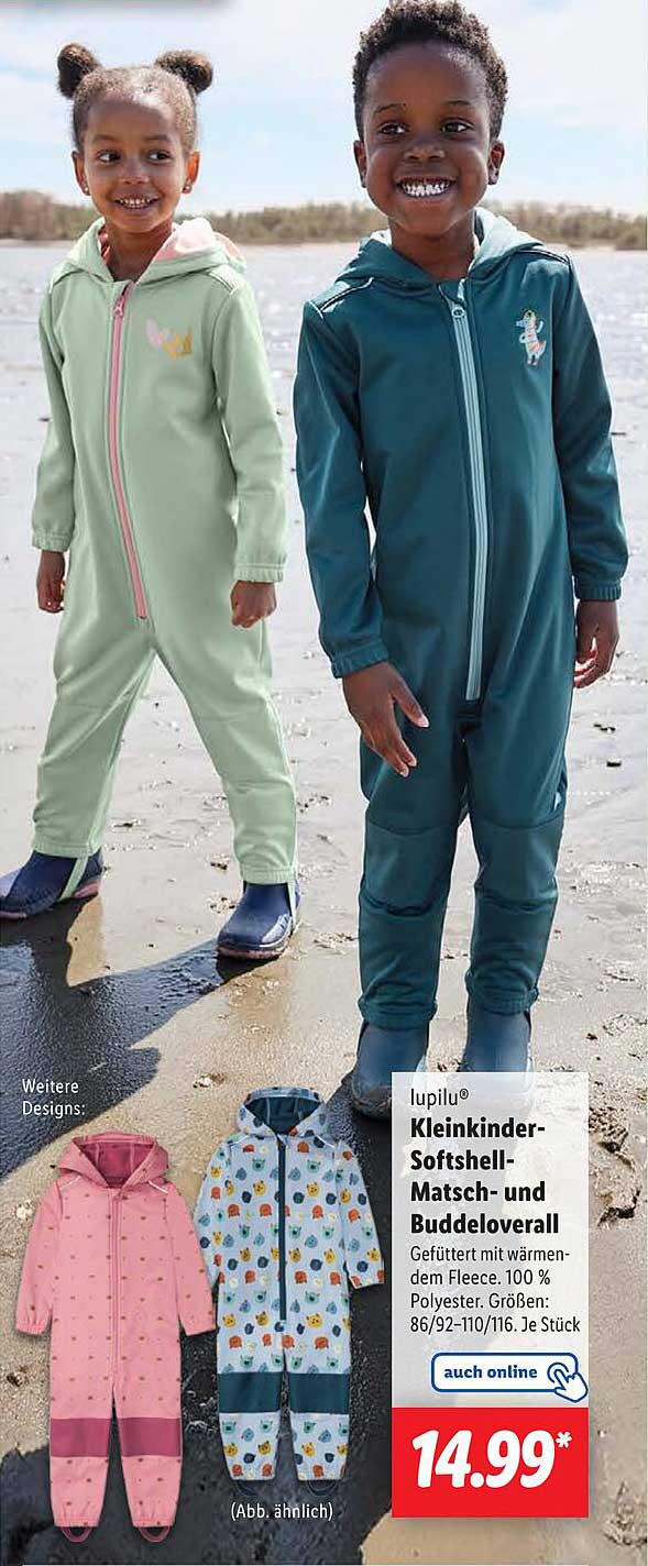 Lupilu® Kleinkinder-Softshell-Matsch- Und Buddeloverall Angebot bei Lidl