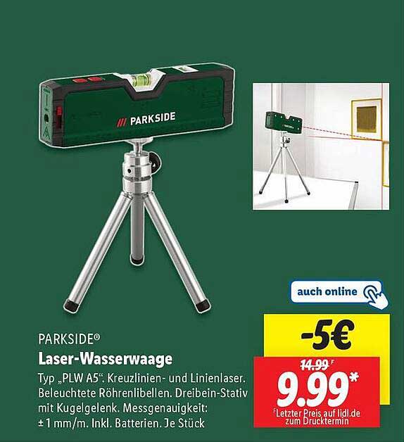 Parkside Laser-Wasserwaage Angebot bei Lidl - ProspektGuru.de