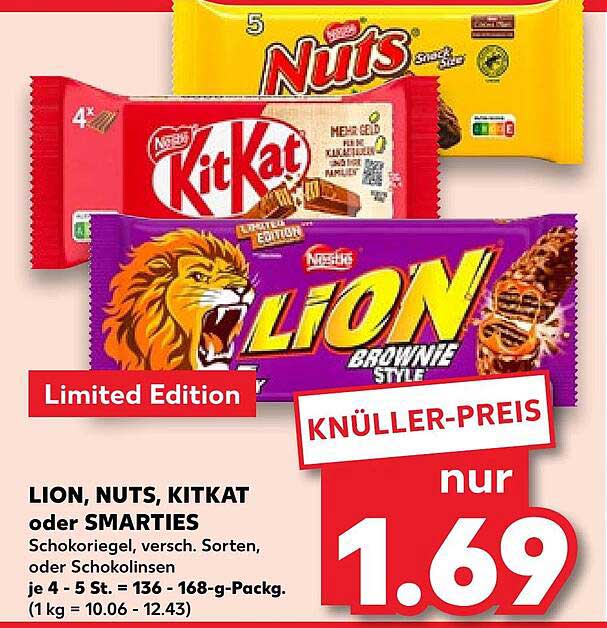 Lion, Nuts, Kitkat Oder Smarties Angebot bei Kaufland