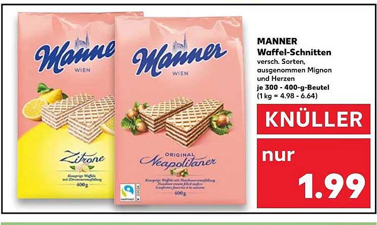 Manner Waffel-Schnitten Angebot bei Kaufland - ProspektGuru.de