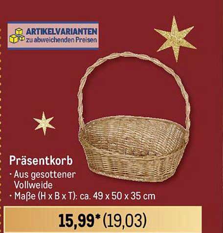 Präsentkorb Angebot bei METRO