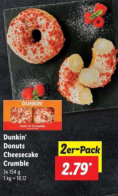 Dunkin' Donuts Cheesecake Crumble Angebot bei Lidl - ProspektGuru.de