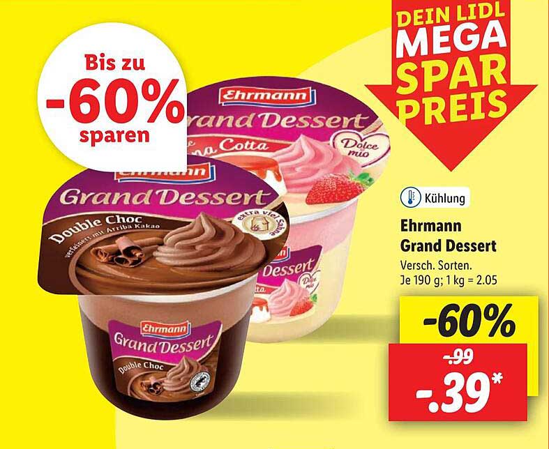 Ehrmann Grand Dessert Angebot bei Lidl - ProspektGuru.de