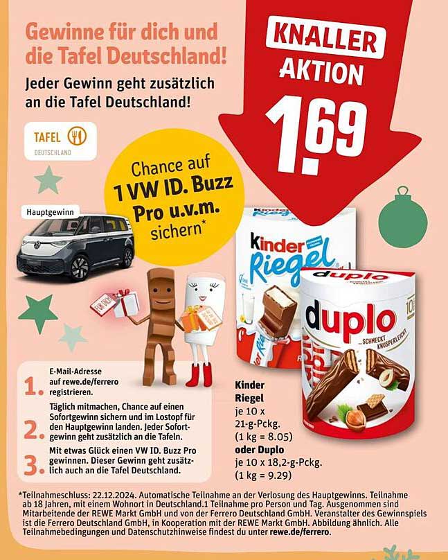 Kinder Riegel Angebot bei REWE Center