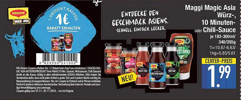 Maggi Magic Asia Würz- Oder Chili-Sauce Angebot bei E-Center