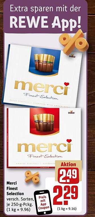 Merci Finest Selection Angebot bei REWE Center - ProspektGuru.de