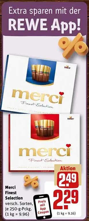 Merci Finest Selection Angebot bei REWE Kaufpark