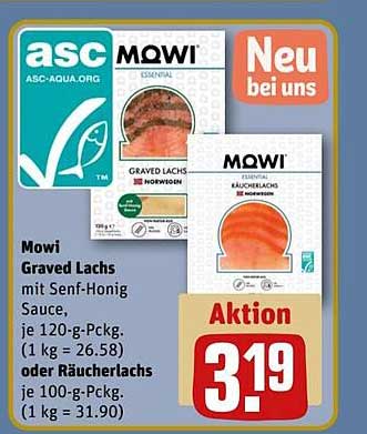 Mowi Graved Lachs Angebot bei REWE Center