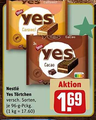 Nestlé Yes Törtchen Angebot bei REWE Center