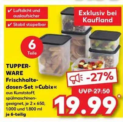 Tupper-Ware Frischhalte-Dosen-Set »Cubix« Angebot bei Kaufland