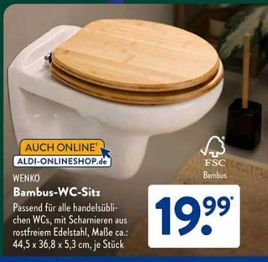 Wenko Bambus-Wc-Sitz Angebot bei Aldi Süd